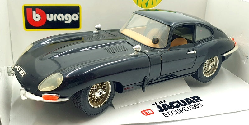 Burago 1/18 Scale Diecast 3018 - 1961 Jaguar E Type Coupe - Black — R.M ...