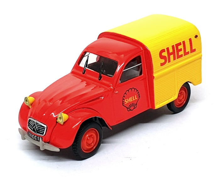 Norev Hachette 1/43 Scale GK4141 - 1963 Citroen 2CV AZU Shell - Red/Yellow — R.M.Toys Ltd