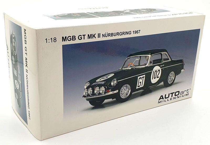 Autoart 1/18 Scale Diecast 86781 - MGB GT MKII 1967 Nurgburgring #102 — R.M.Toys Ltd