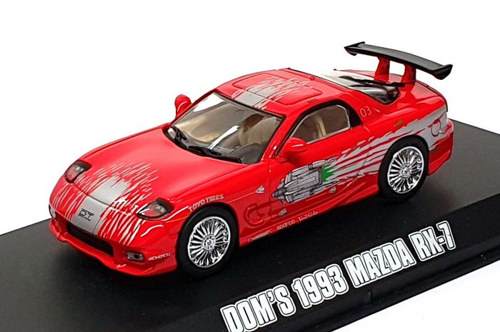 Greenlight 1/43 Scale 86204 - Dom's 1993 Mazda RX7 Fast & Furious - Red ...