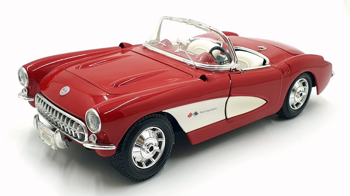 Maisto 1/18 Scale Diecast 14126R - 1957 Chevrolet Corvette - Red/White ...