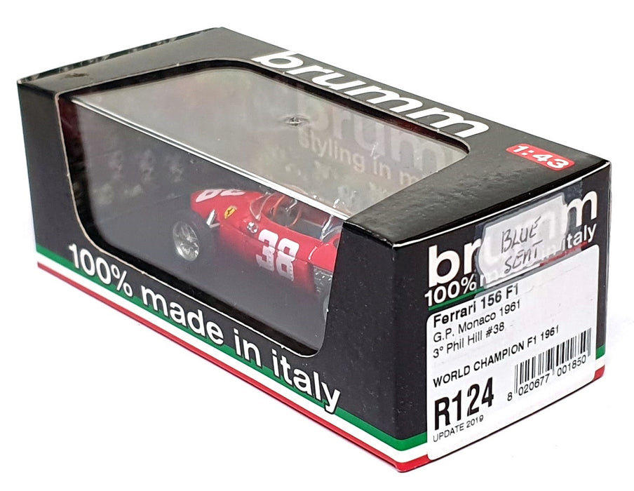 Brumm 1/43 Scale R124 - F1 Ferrari 156 #38 3rd Monaco GP 1961 P. Hill ...