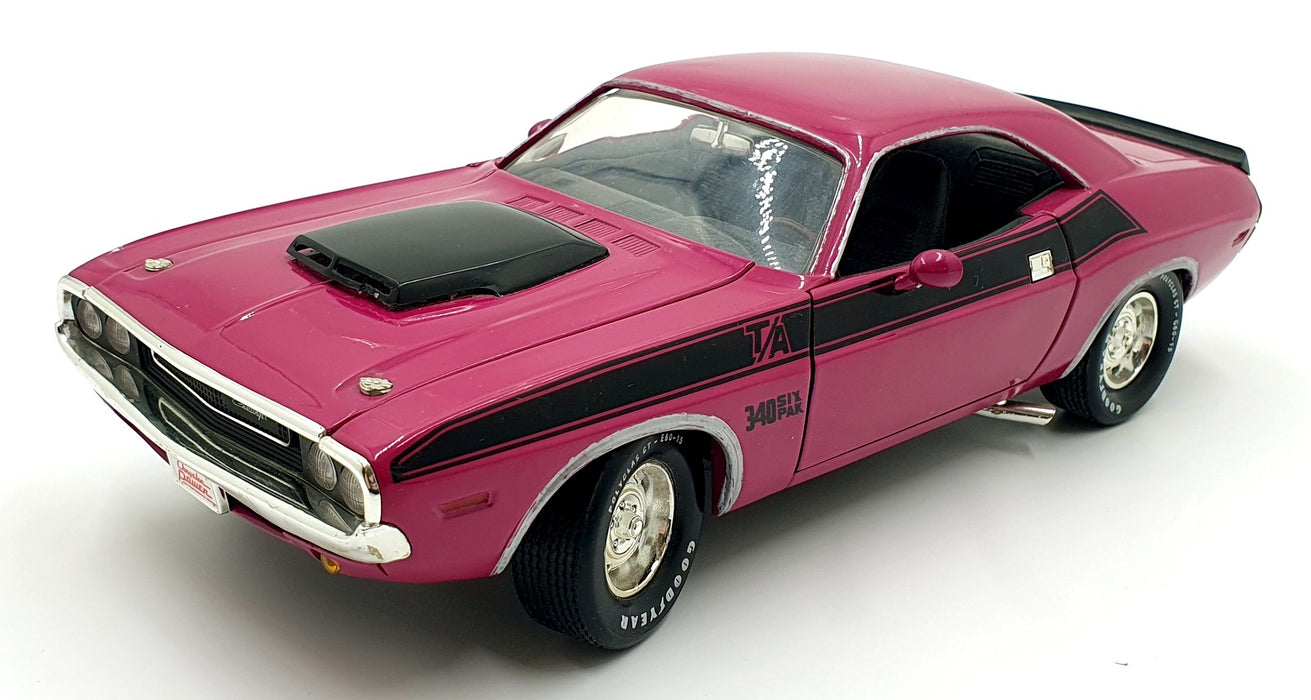 Ertl 1/18 Scale Diecast 14126Z - 1970 Dodge Challenger T/A - Pink/Black ...
