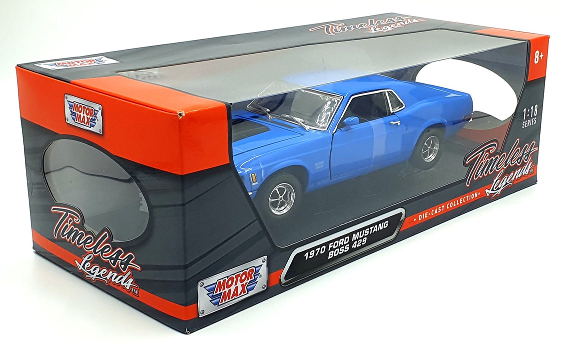 Motor Max 1/18 Scale 73154 - 1970 Ford Mustang Boss 429 Car - Blue — R ...
