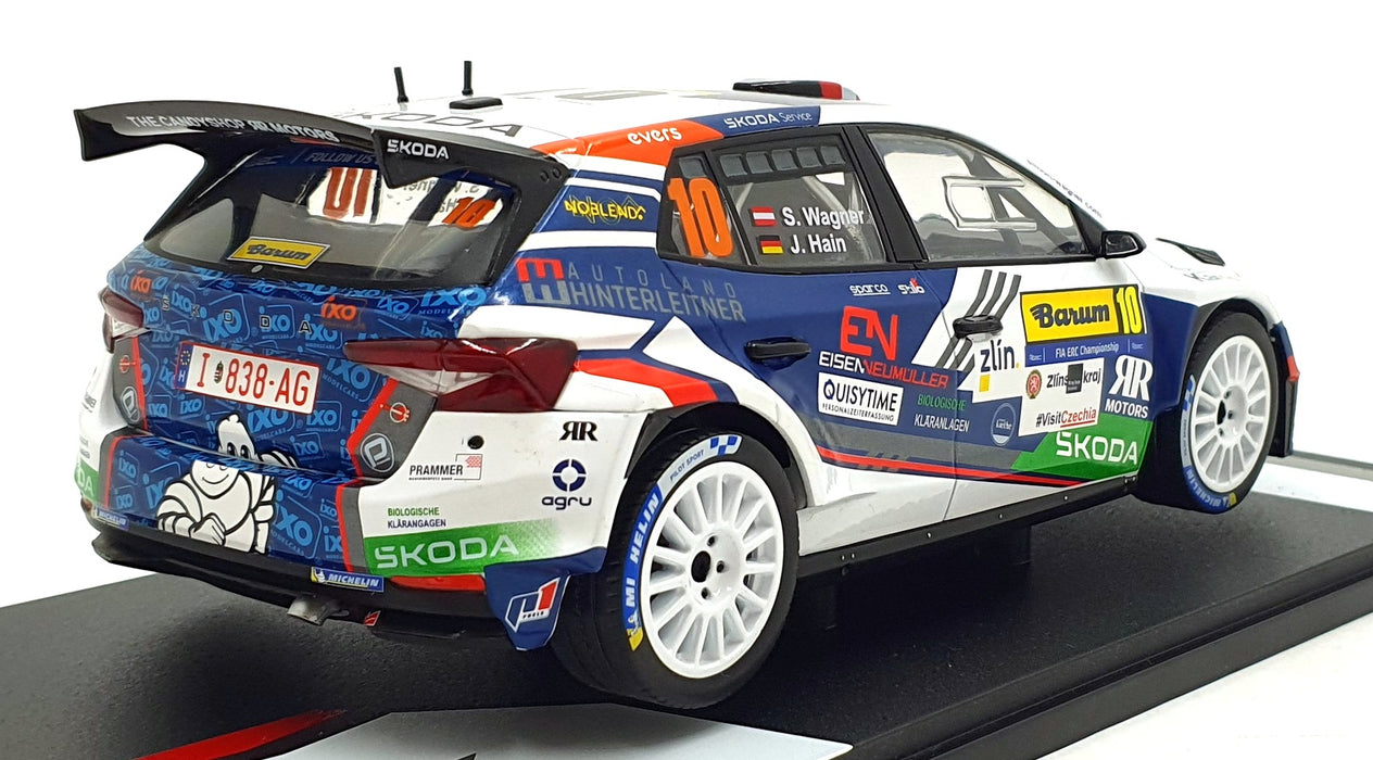 IXO 1/18 Scale Diecast 18RMC221.22 - Skoda Fabia RS Rally2 #10 2nd Barum 2024 — R.M.Toys Ltd