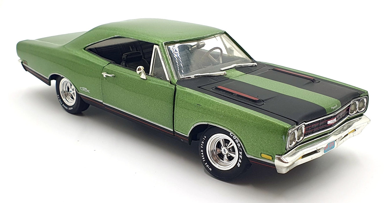 Ertl 1/18 Scale Diecast 14126F - 1969 Plymouth GTX 440 - Green/Black ...