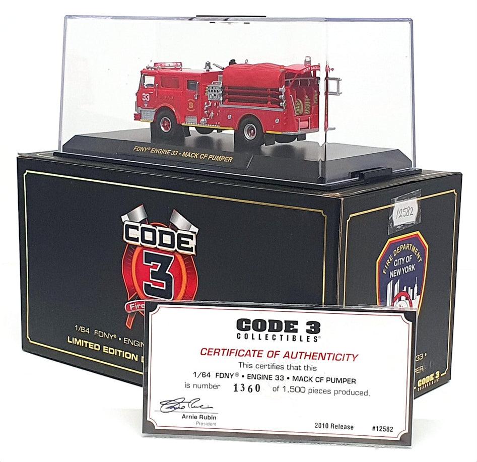 Code 3 Collectibles 1/64 Scale 12582 - Mack CF Pumper Fire Engine 33 ...