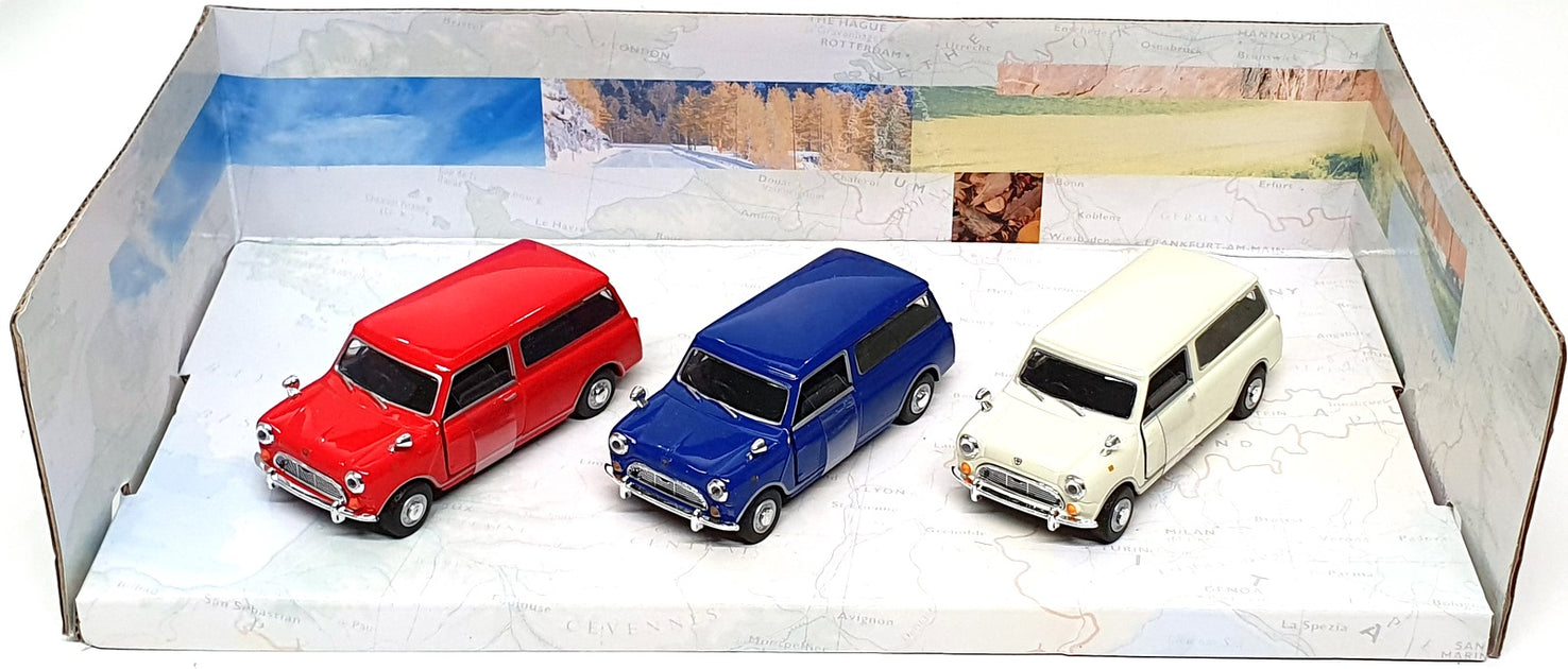 Cararama 1/43 Scale 35310 - Austin Mini Estate 3 Piece Set - Red/Blue ...