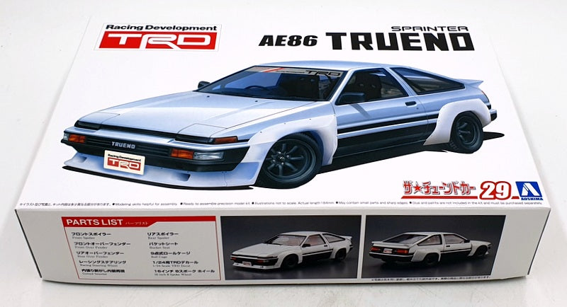 Aoshima 1/24 Scale Unbuilt Kit 58961 - 1985 Toyota Sprinter Trueno TRD AE86 N2 — R.M.Toys Ltd