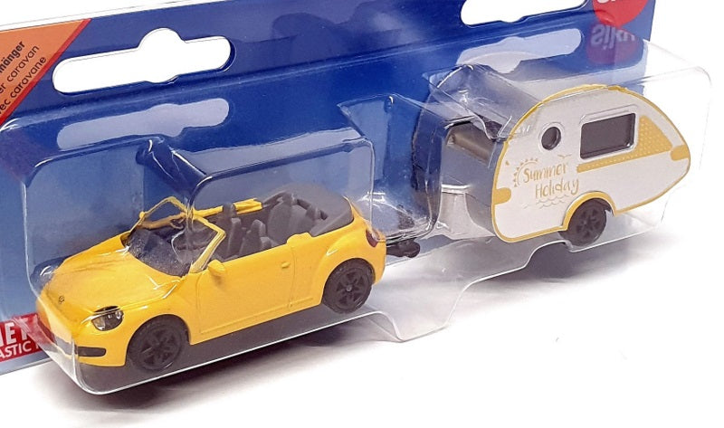 Siku 1/55 Scale 1629 - VW Volkswagen Beetle & Caravan - Yellow — R.M.Toys Ltd