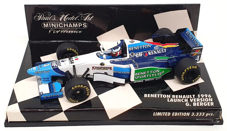 Minichamps 1/43 Scale 430 960094 - F1 Benetton Renault 1996 Launch Ver. G Berger — R.M.Toys Ltd
