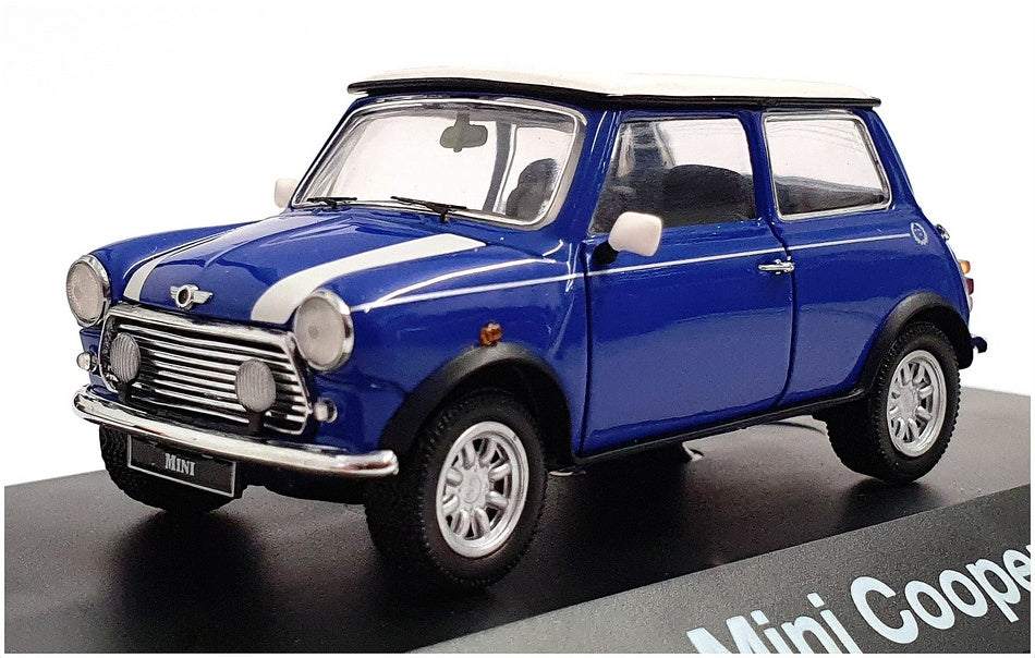 Schuco 1/43 Scale Diecast 02443 - Mini Cooper - Blue/White — R.M.Toys Ltd