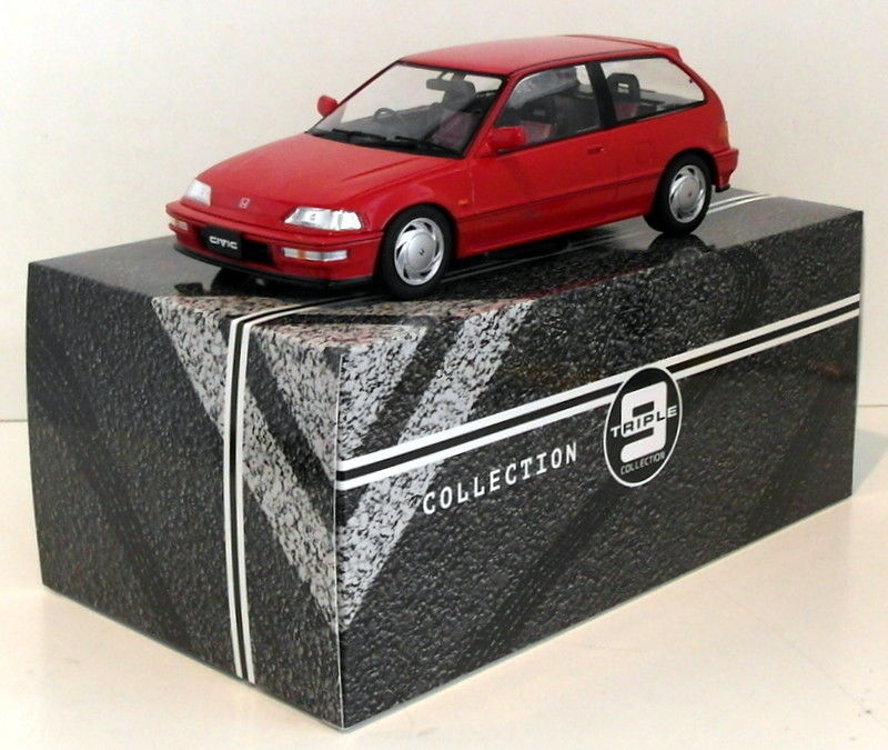Triple 9 1/18 Scale T9-1800105 - 1990 Honda Civic EF-9 SiR - Red — R.M ...