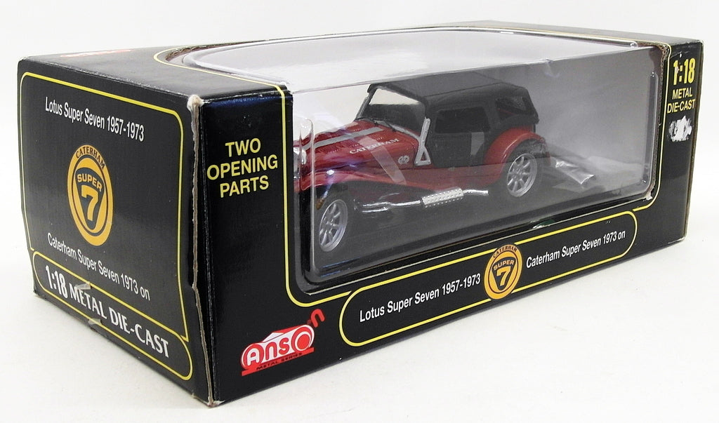 Anson 1/18 Scale 30317-W Lotus Super Seven Caterham 1973 Deep Red/Black ...