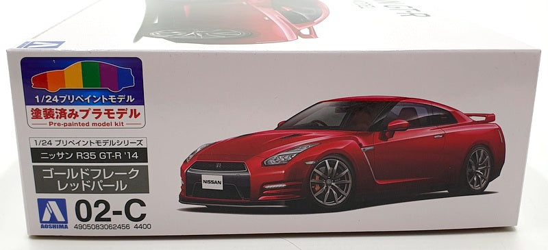Aoshima 1/24 Scale Model Kit 02-C - Nissan R35 GT-R 2014 - Red — R.M.Toys Ltd