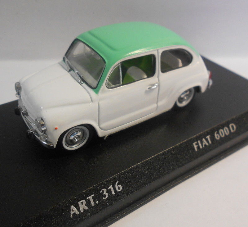 Corgi Detail 1/43 Scale - ART.316 FIAT 600D 1965 WHITE/GREEN — R.M.Toys Ltd