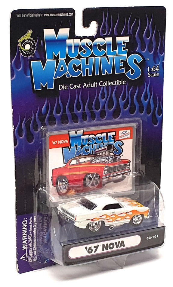 Muscle Machines 1/64 Scale 71161 02-101 - 1967 Chevrolet Nova - White ...