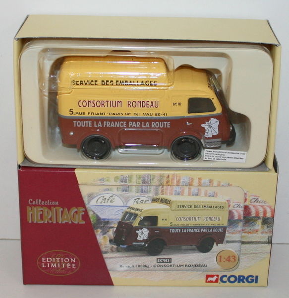 CORGI 1/43 SCALE HERITAGE EX70531 RENAULT 1000KG - CONSORTIUM RONDEAU ...