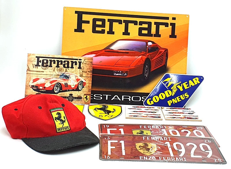 Ferrari Memorabilia Collection Of Signs Plaques Tiles Hat Collectibles ...
