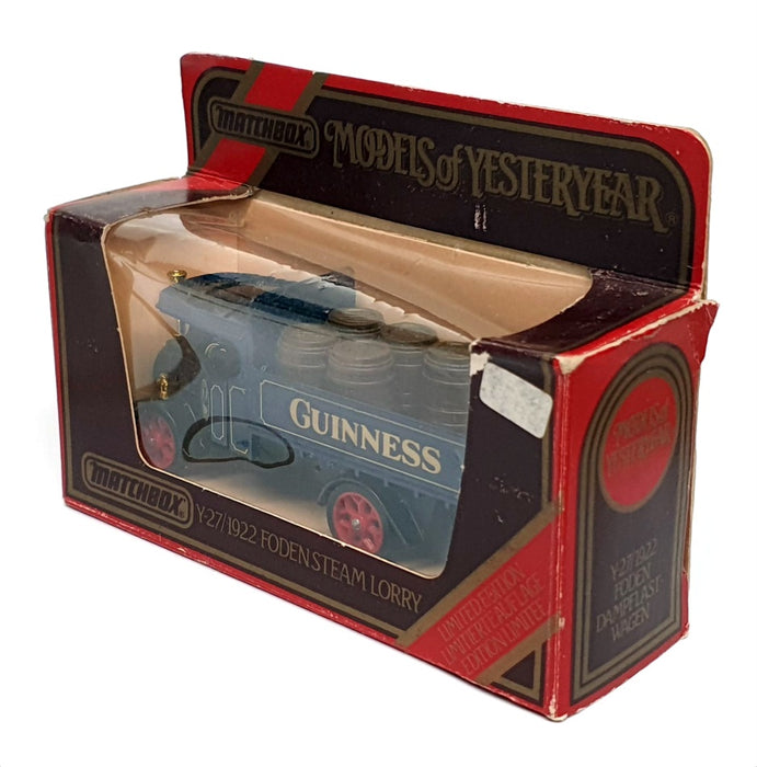 Matchbox Appx 11cm Long Diecast Y-27 - 1922 Foden Steam Lorry Guinness ...