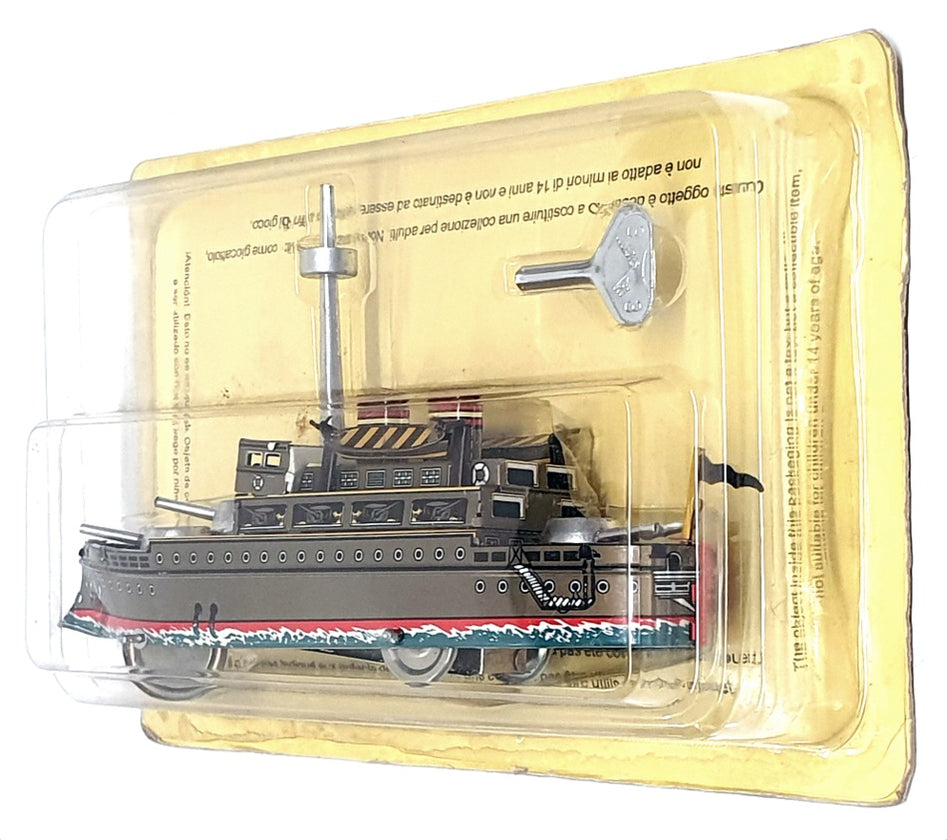 Altaya Appx 20cm Long Tinplate AT10123 - Clockwork Warship On Wheels ...