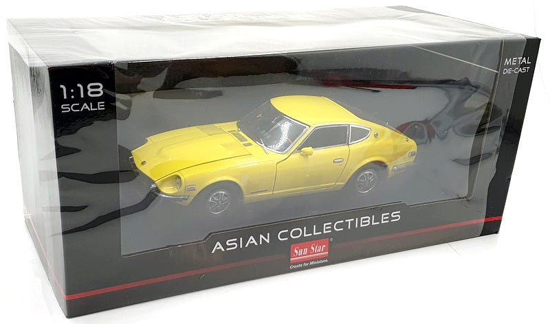 Sun Star 1/18 Scale Diecast 3512 - 1972 Nissan Datsun 240Z - Yellow — R.M.Toys Ltd